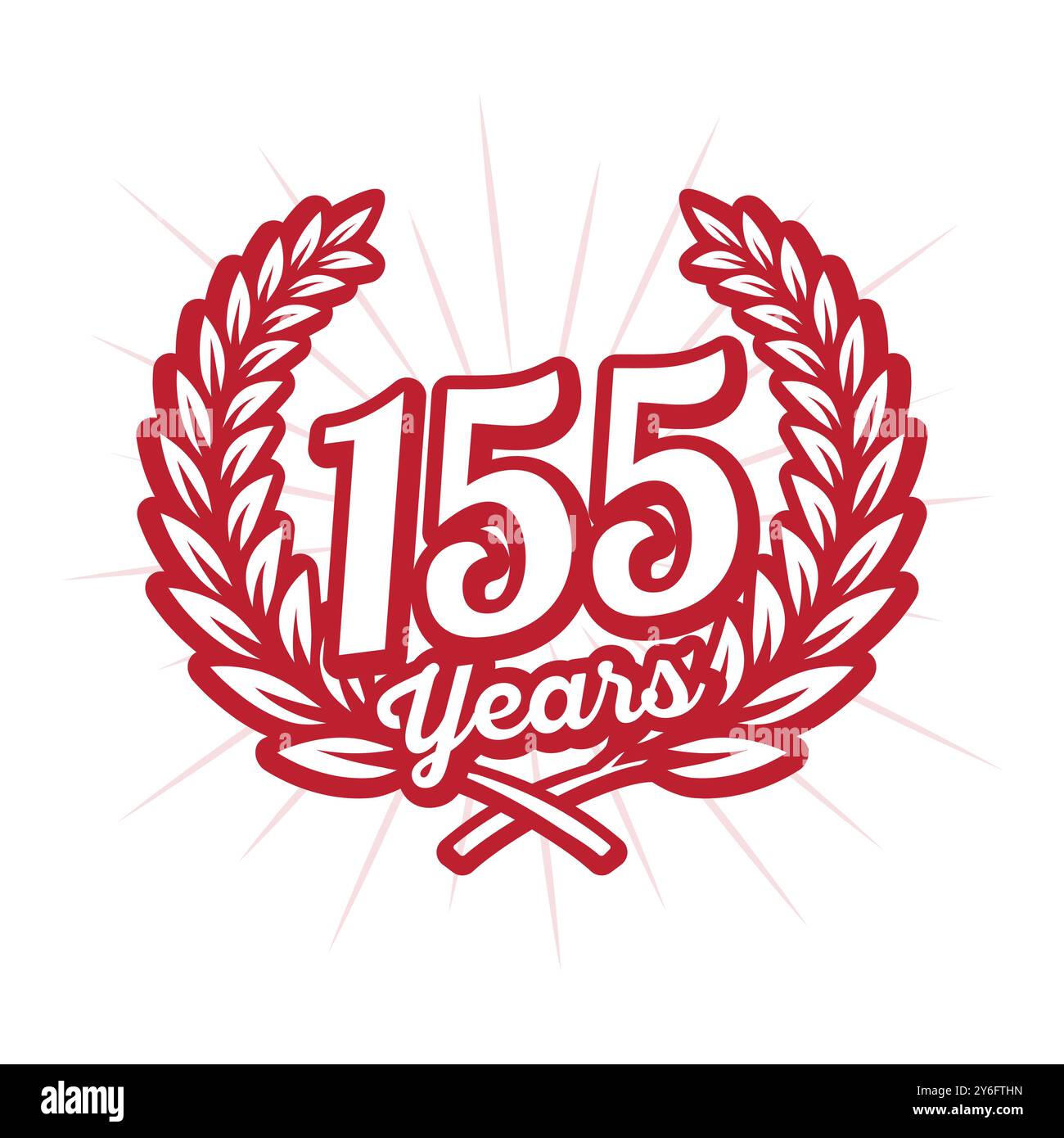 155 years anniversary celebration with laurel wreath. 155th anniversary ...