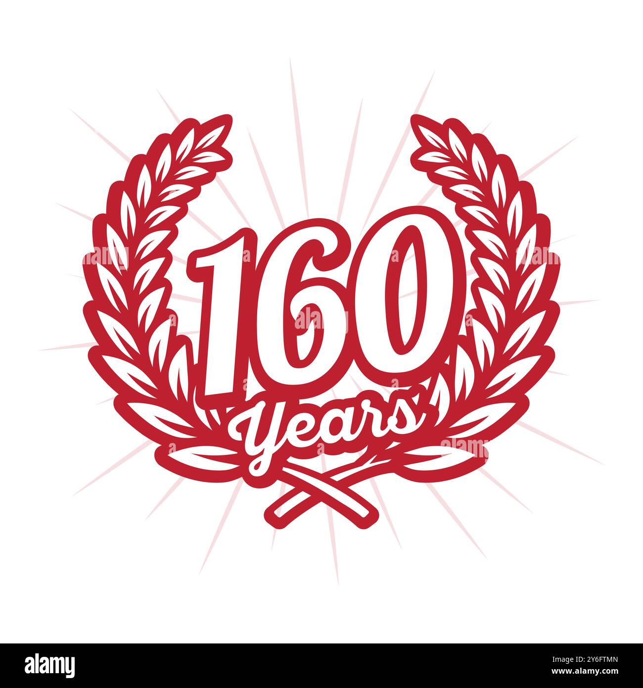 160 years anniversary celebration with laurel wreath. 160th anniversary ...