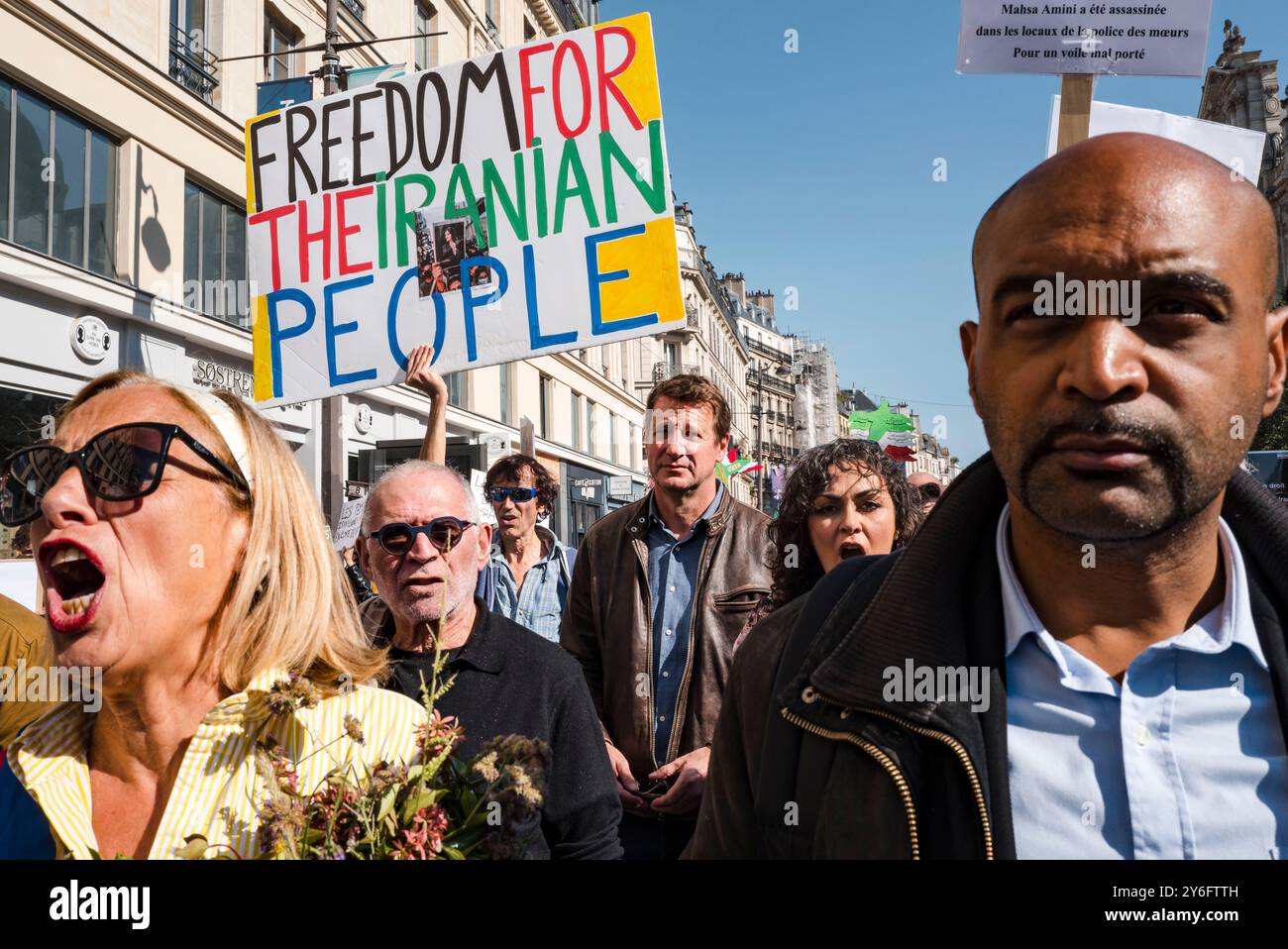 Yannick Jadot, EELV Senator for Paris, in the procession. Woman Life ...