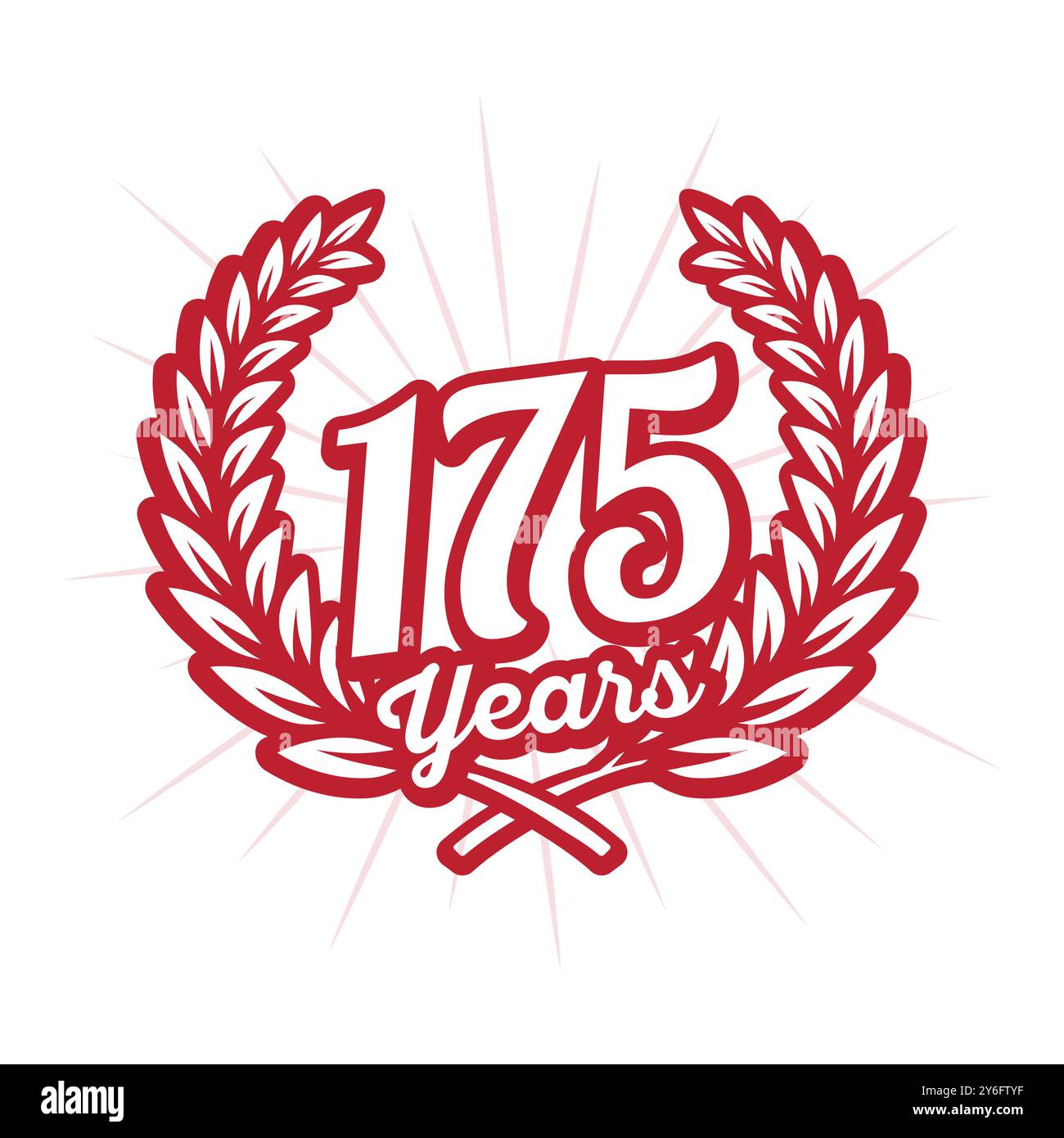 175 years anniversary celebration with laurel wreath. 175th anniversary logo. Vector and ...