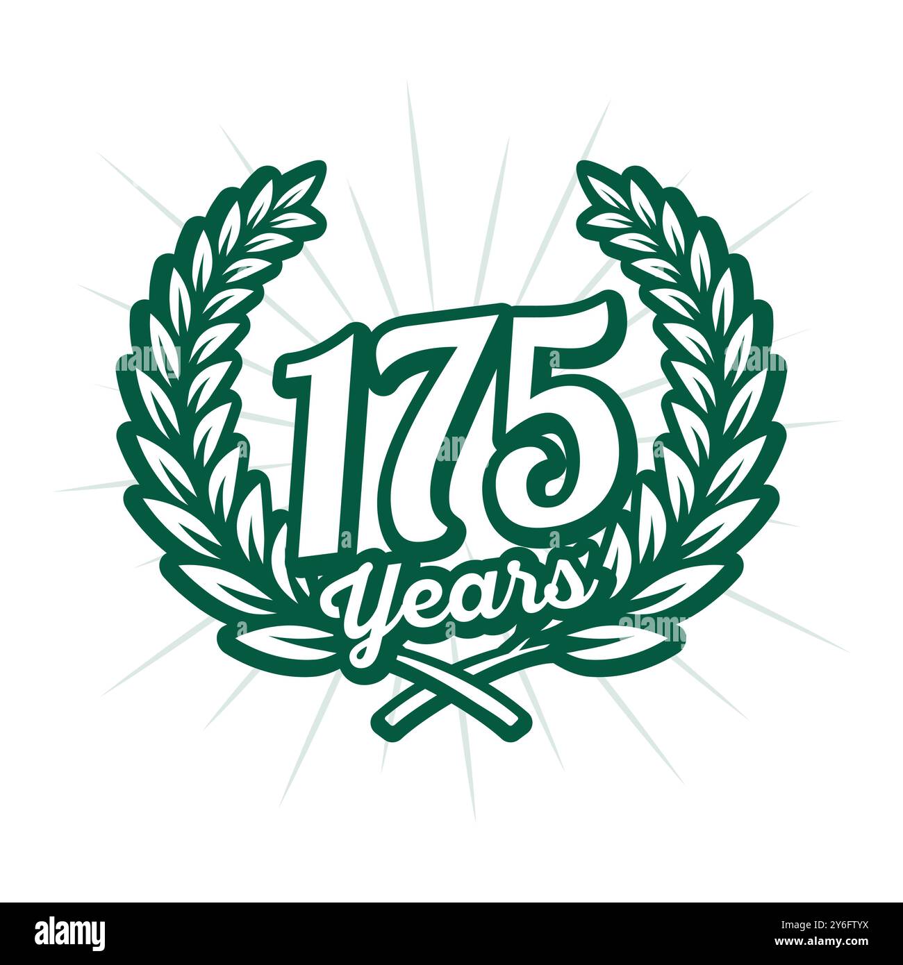 175 years anniversary celebration with laurel wreath. 175th anniversary logo. Vector and ...