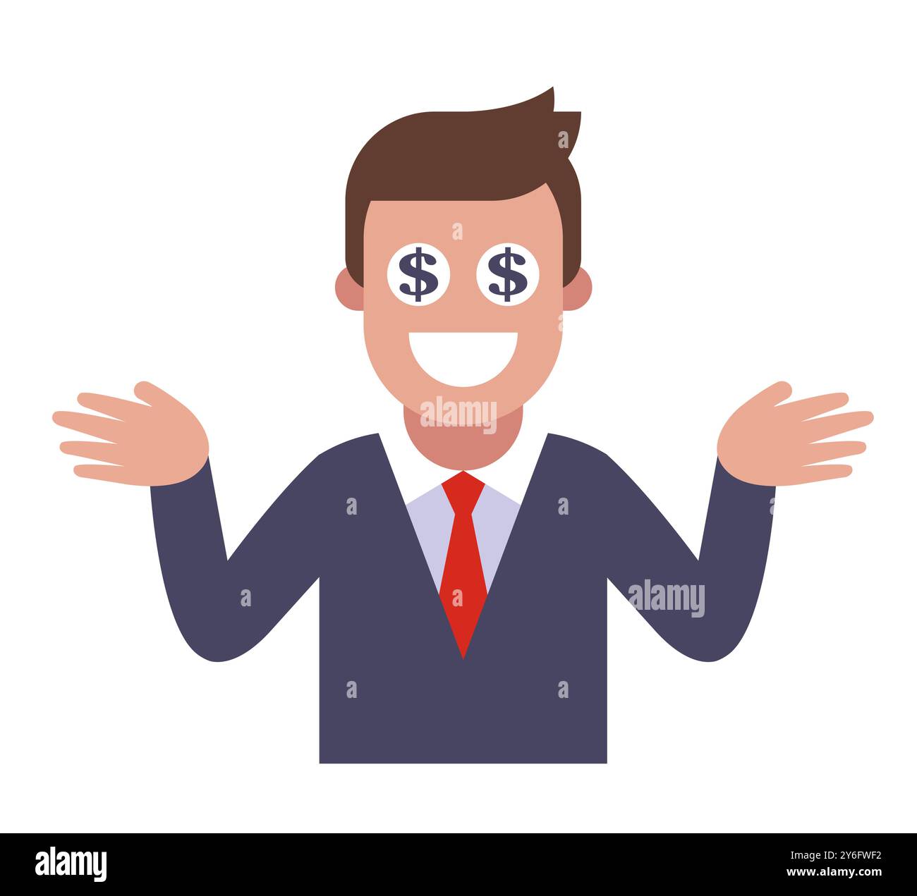 The man has dollars in his eyes. A greedy man is a businessman Stock ...