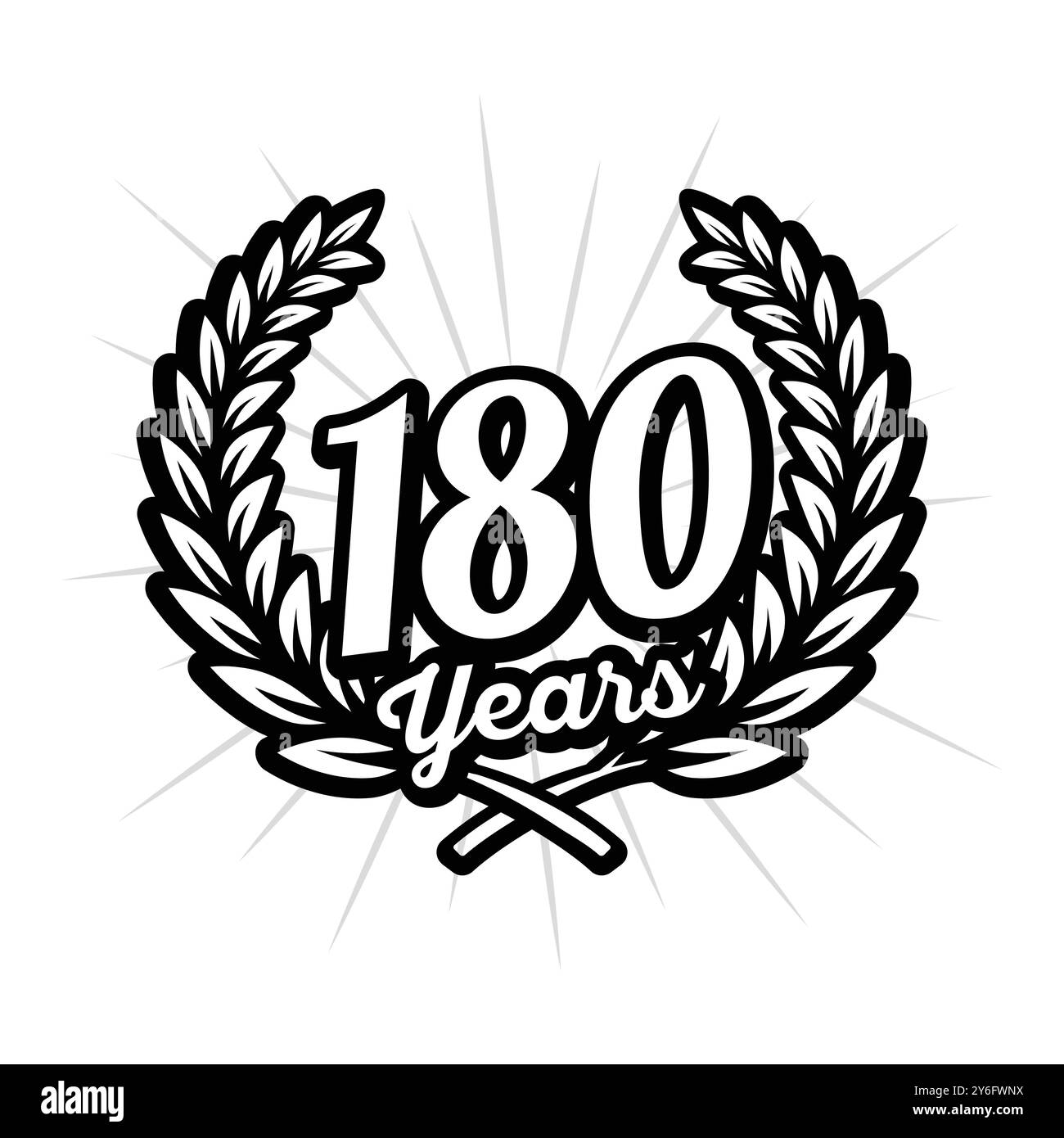 180 years anniversary celebration with laurel wreath. 180th anniversary ...
