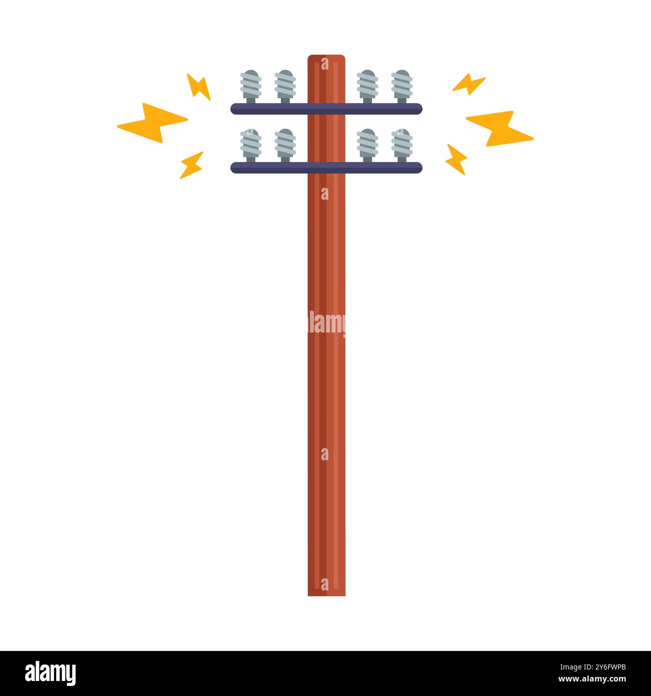 wooden electric pole for electricity flow. broken power station Stock ...
