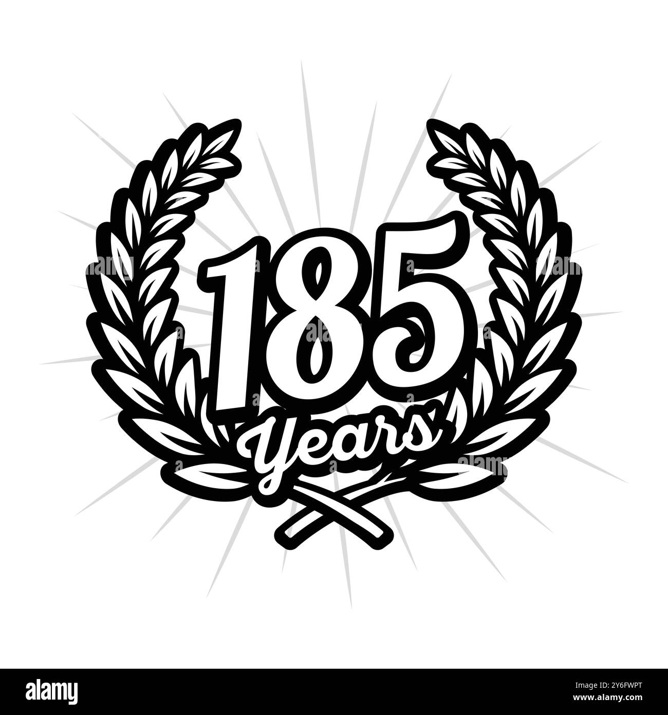 185 years anniversary celebration with laurel wreath. 185th anniversary ...