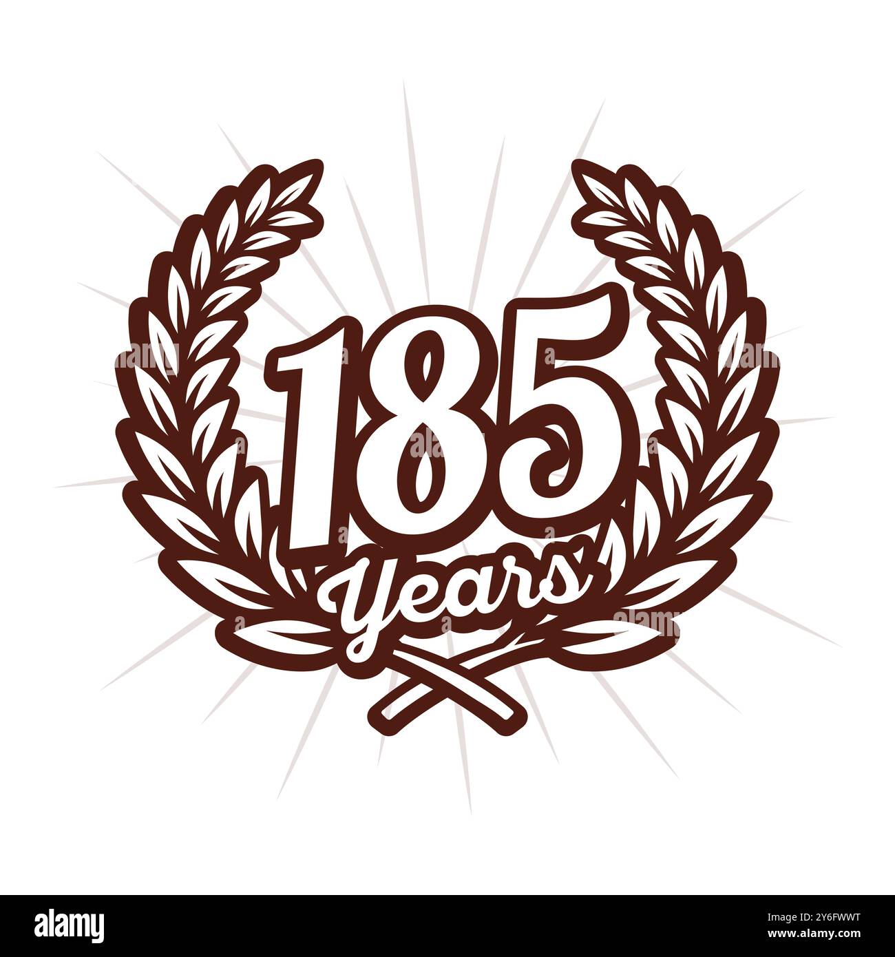 185 years anniversary celebration with laurel wreath. 185th anniversary ...