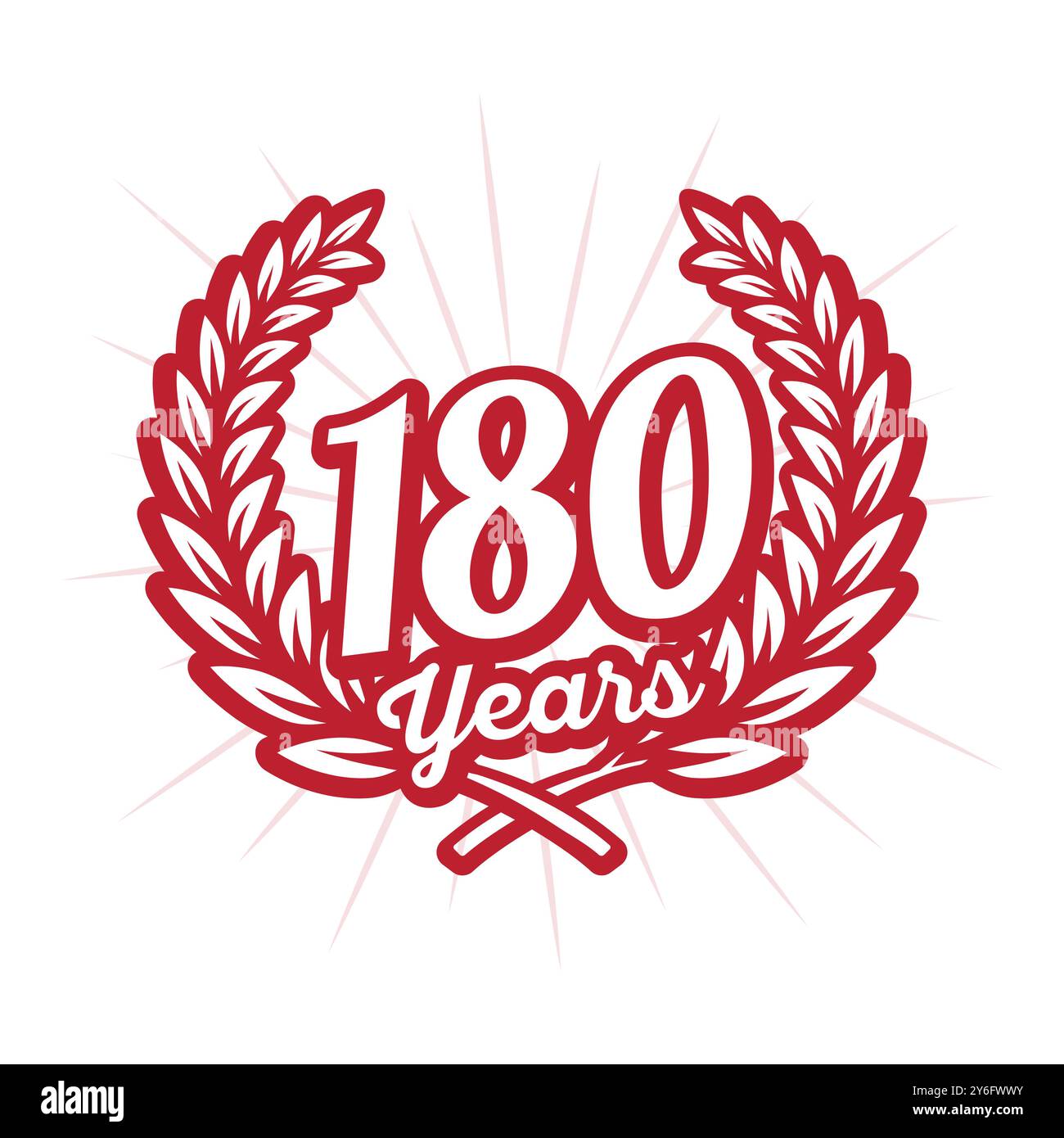 180 years anniversary celebration with laurel wreath. 180th anniversary ...