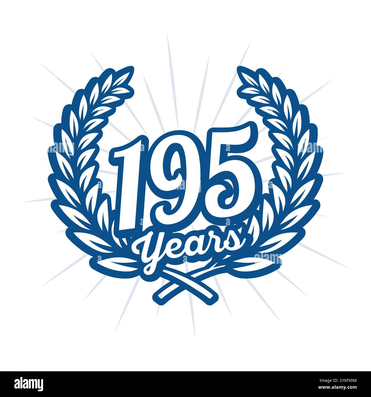 195 years anniversary celebration with laurel wreath. 195th anniversary ...