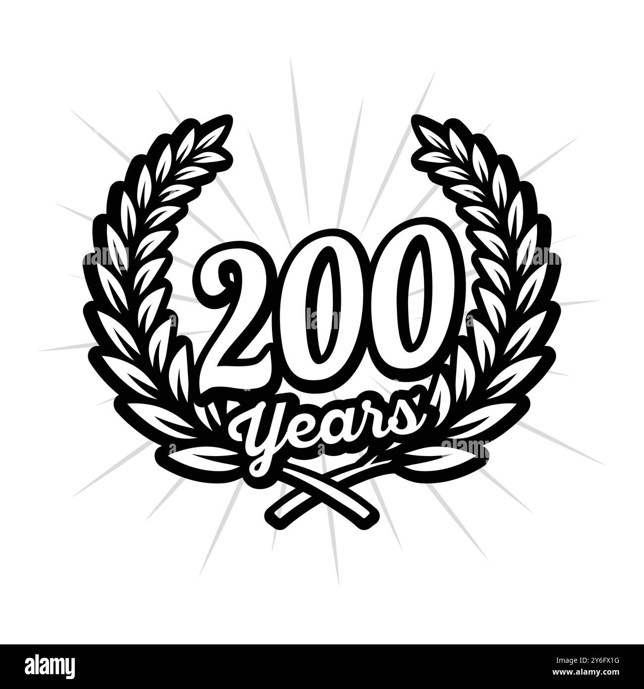200 years anniversary celebration with laurel wreath. 200th anniversary ...