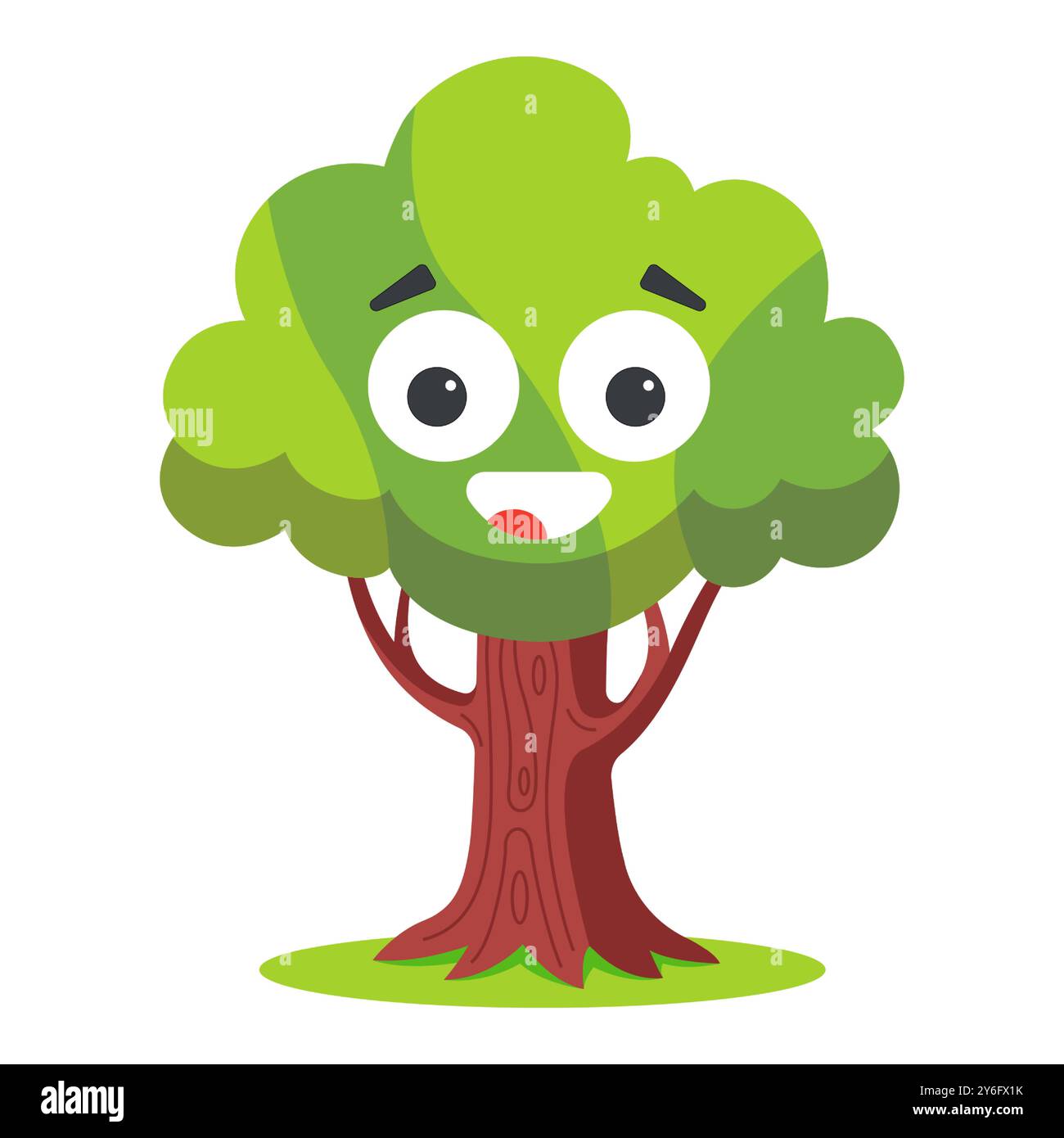 character tree with eyes. cute living plant Stock Vector Image & Art ...