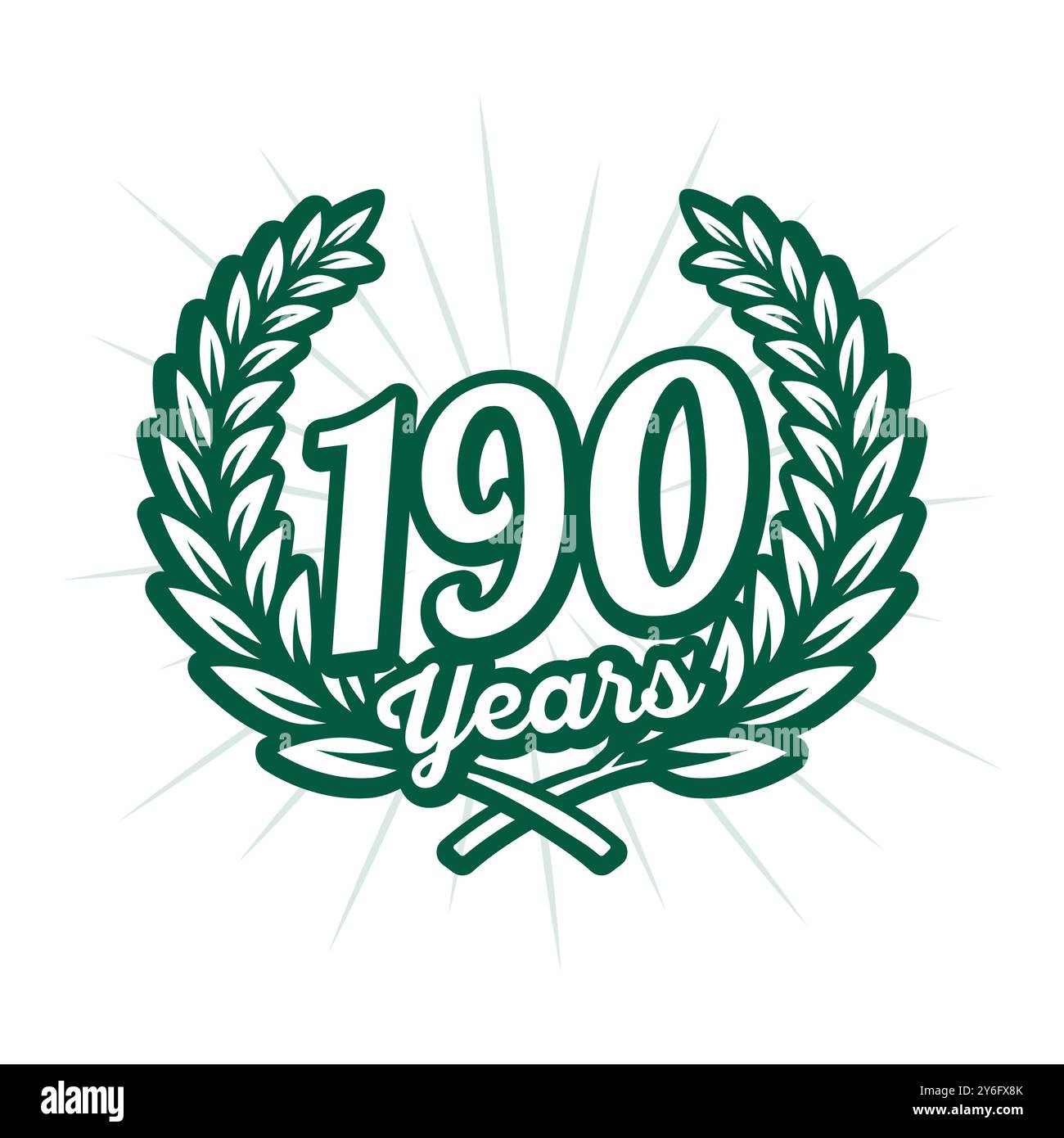 190 years anniversary celebration with laurel wreath. 190th anniversary ...