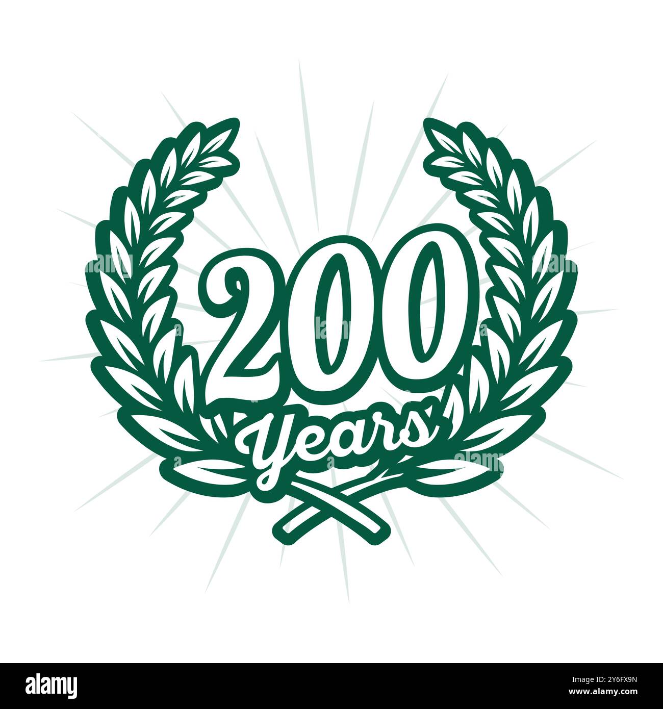 200 years anniversary celebration with laurel wreath. 200th anniversary ...