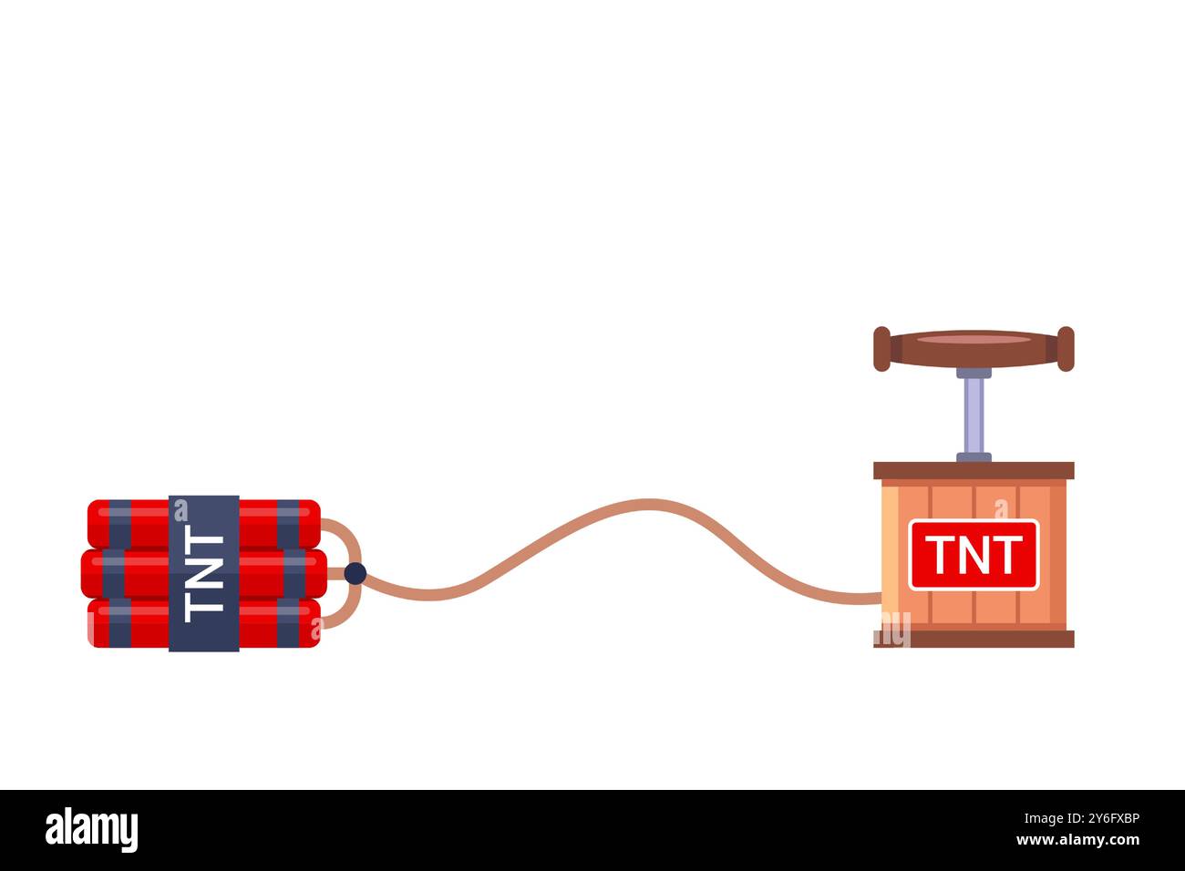 Explosives with a detonator and wire. Preparing for an explosion Stock ...