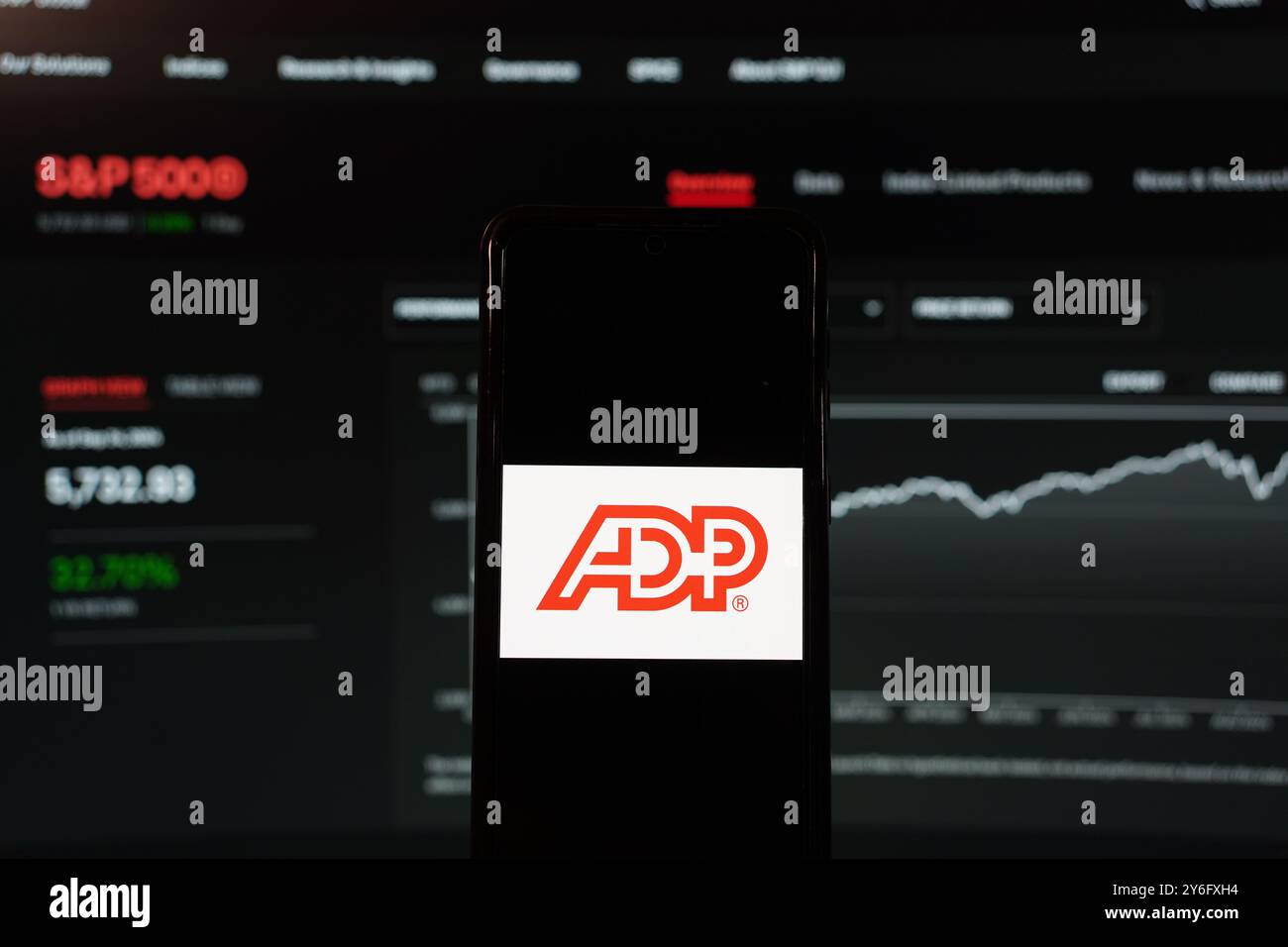 In this photo illustration, the Automatic Data Processing logo is ...