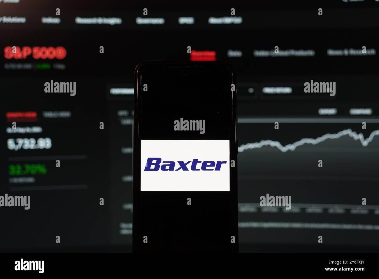 In this photo illustration, a Baxter is displayed on a smartphone with ...