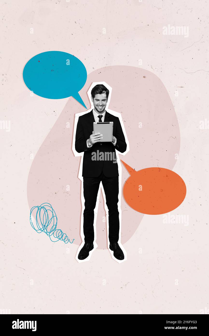 Trend artwork sketch composite photo collage of speech cloud dialog ...