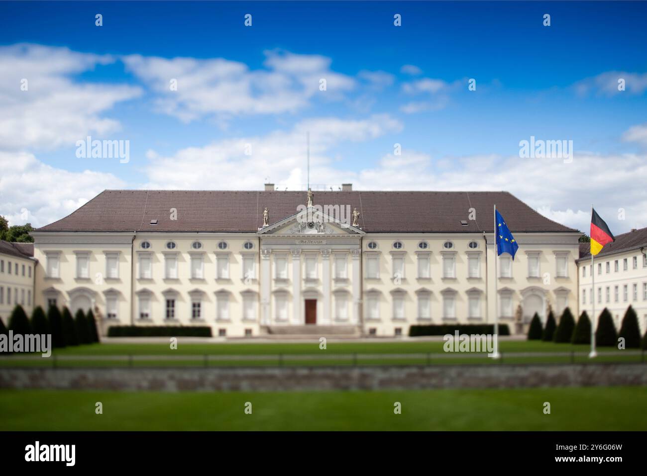Schloss Bellevue, the German President's residence, stands majestically ...