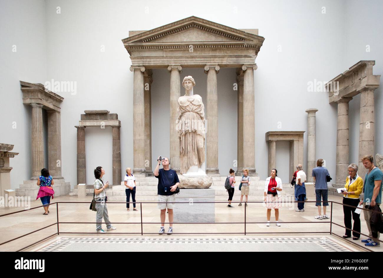 Berlin, Germany, July 24 2009, Visitors admire Hellenistic architecture pieces from Magnesia and ...