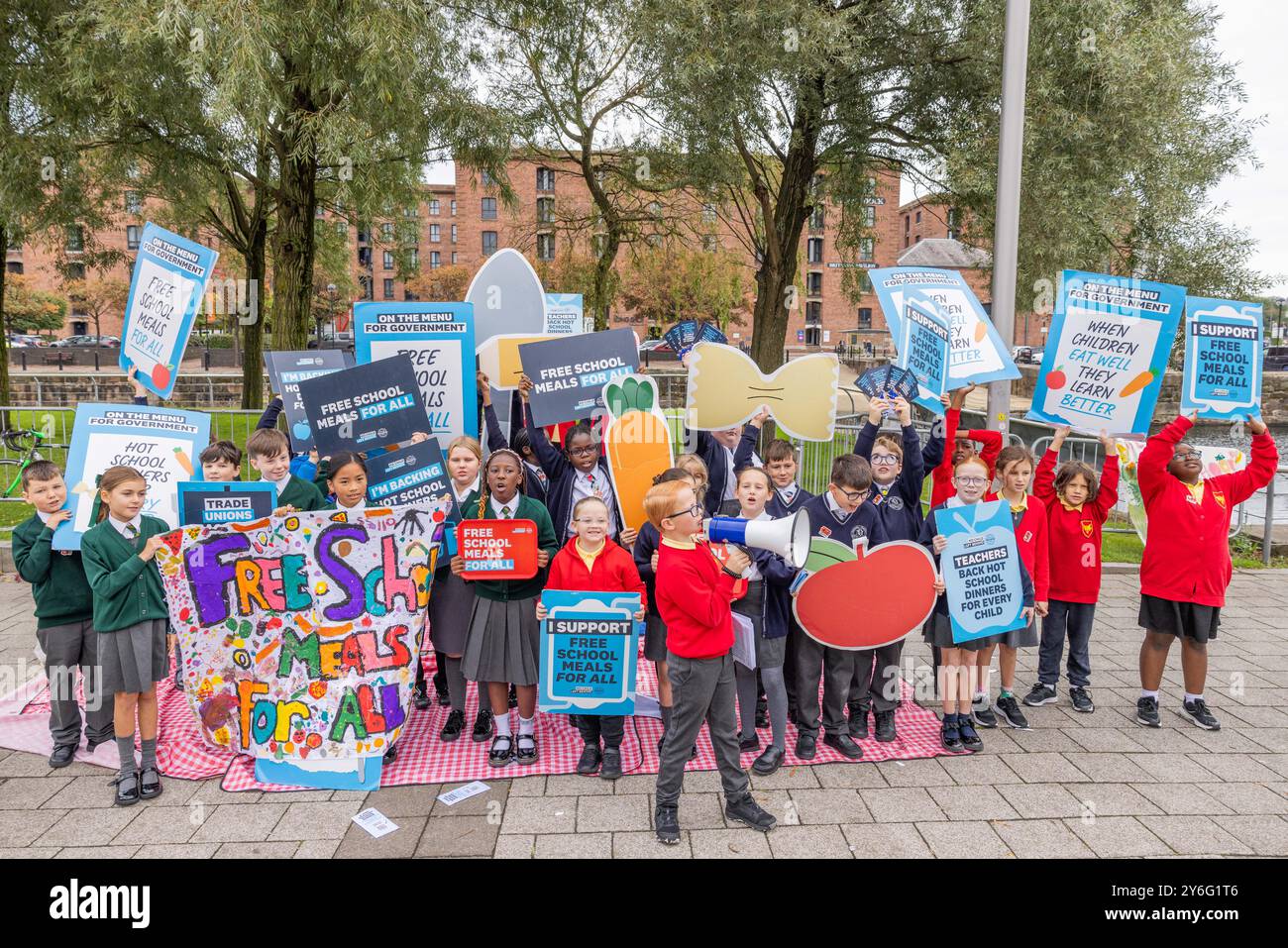 Liverpool, UK. 24 SEP, 2024. Primary school children from local schools ...
