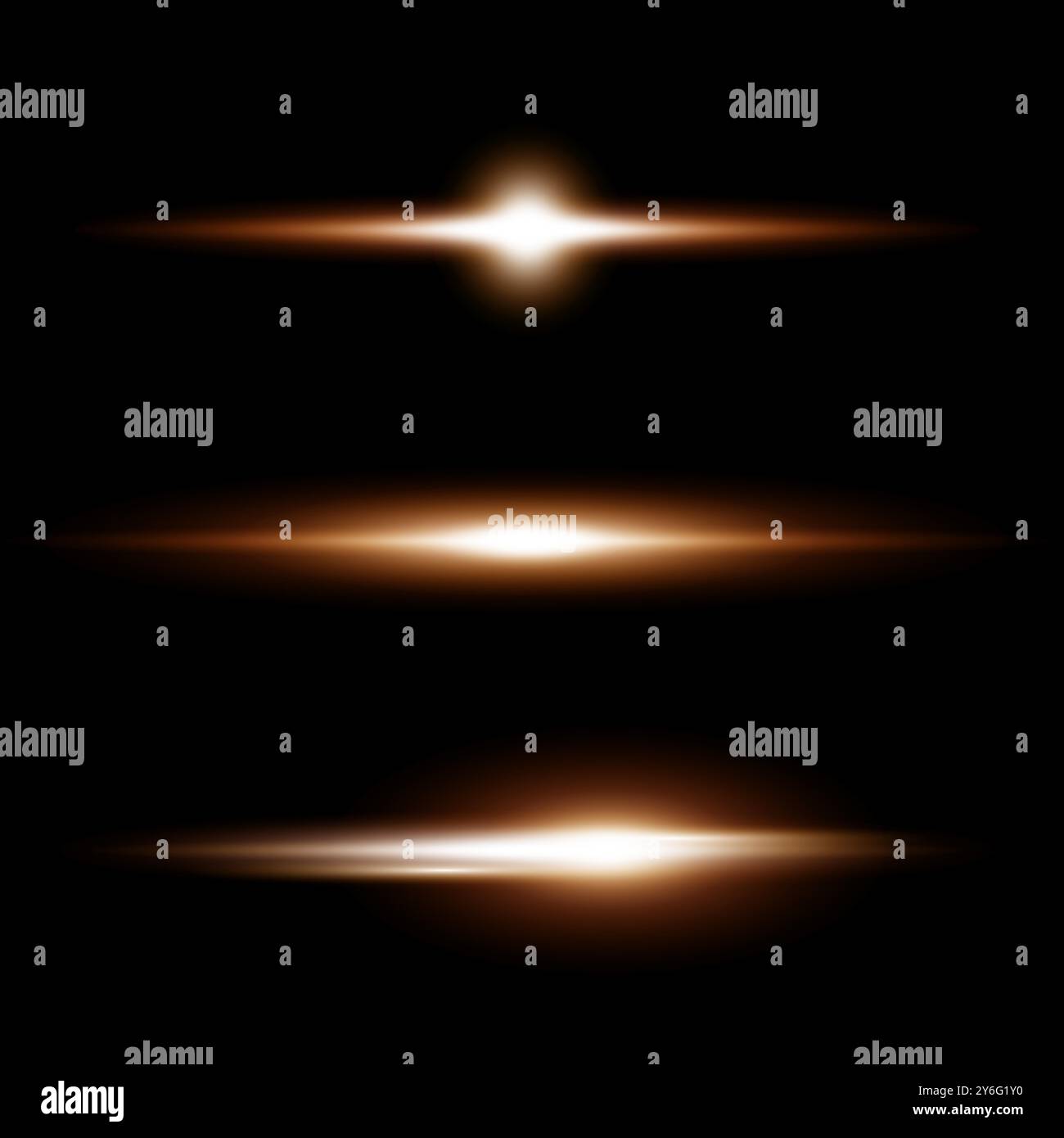 Light beam flashing neon glow, Glow light effect, Flash of golden light. Vector illustration ...