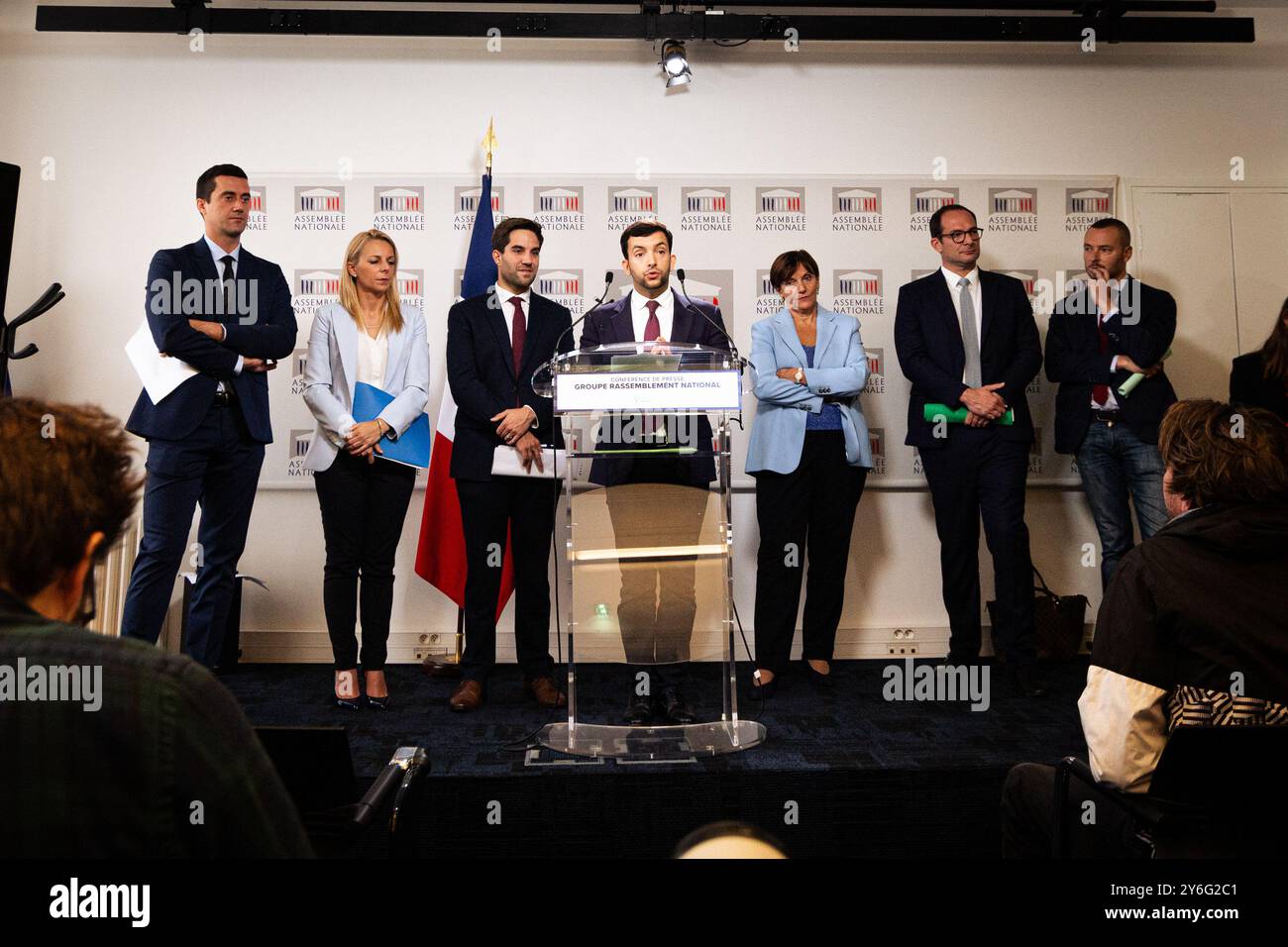 Paris, France. 25th Sep, 2024. (From left) Mathias Renault, Edwige Diaz ...