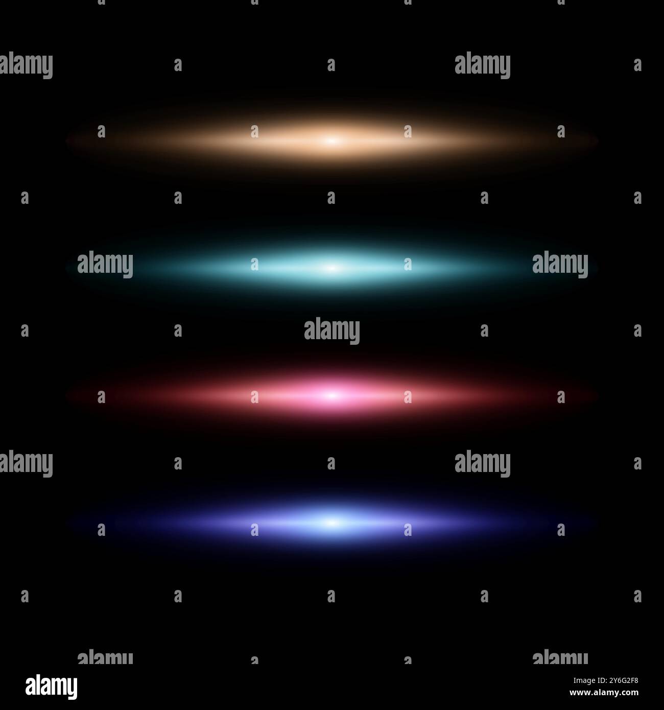 Light beam flashing neon glow, Glow light effect, Color illuminated gradients. Vector ...