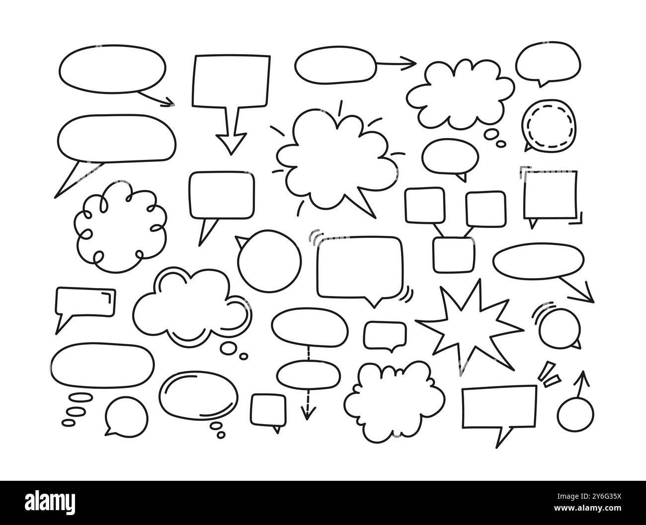 Set of blank doodle speech bubbles Stock Vector Image & Art - Alamy