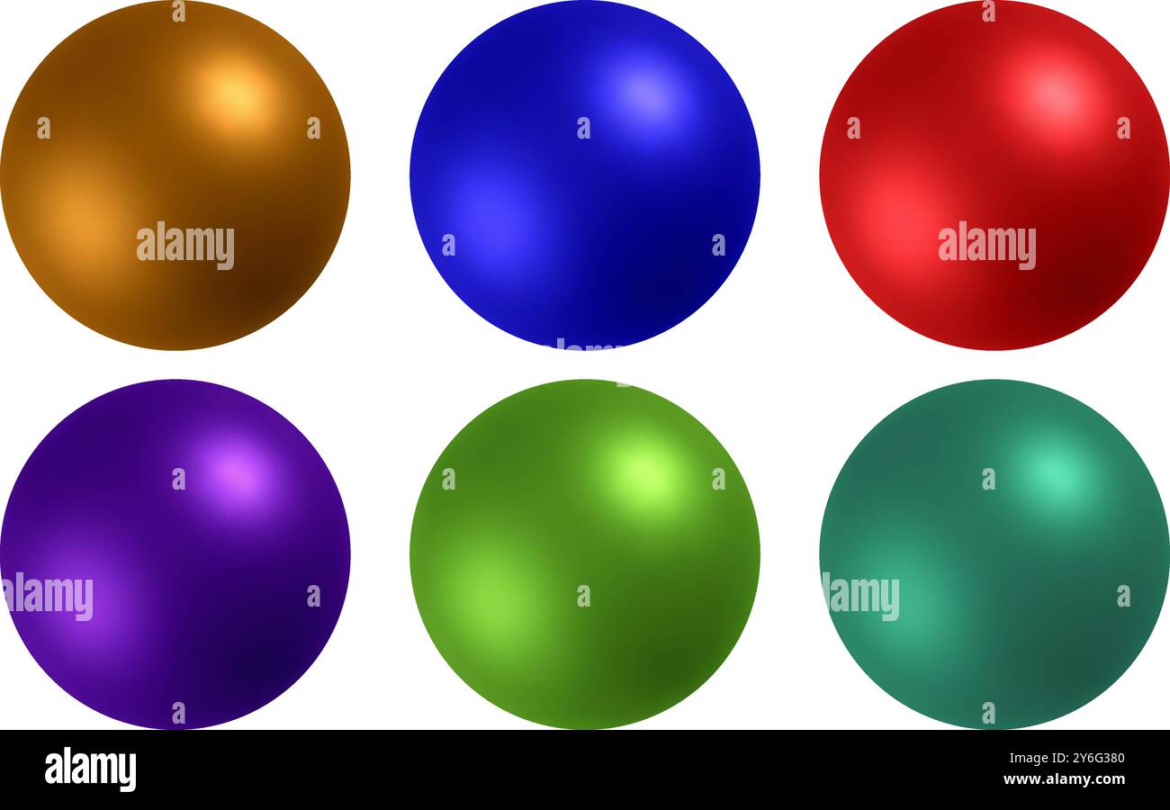 colorful 3d spheres isolated on white. Vector illustration Stock Vector ...