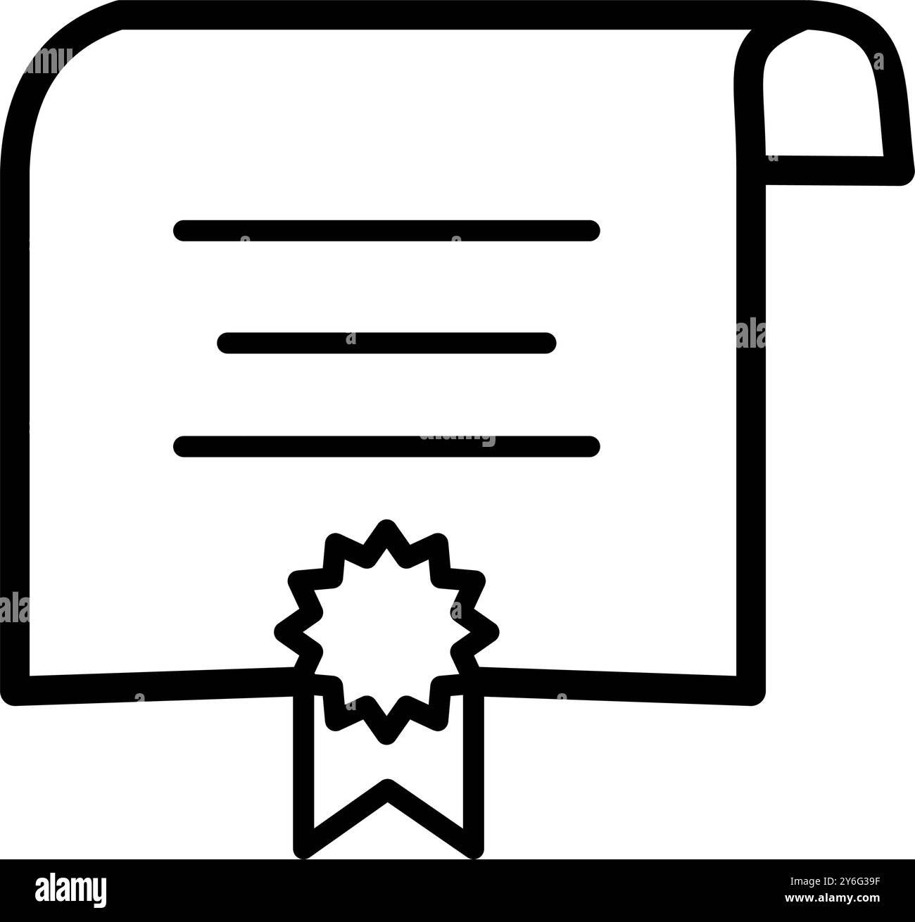 diploma, certificate of completion - vector icon Stock Vector Image ...