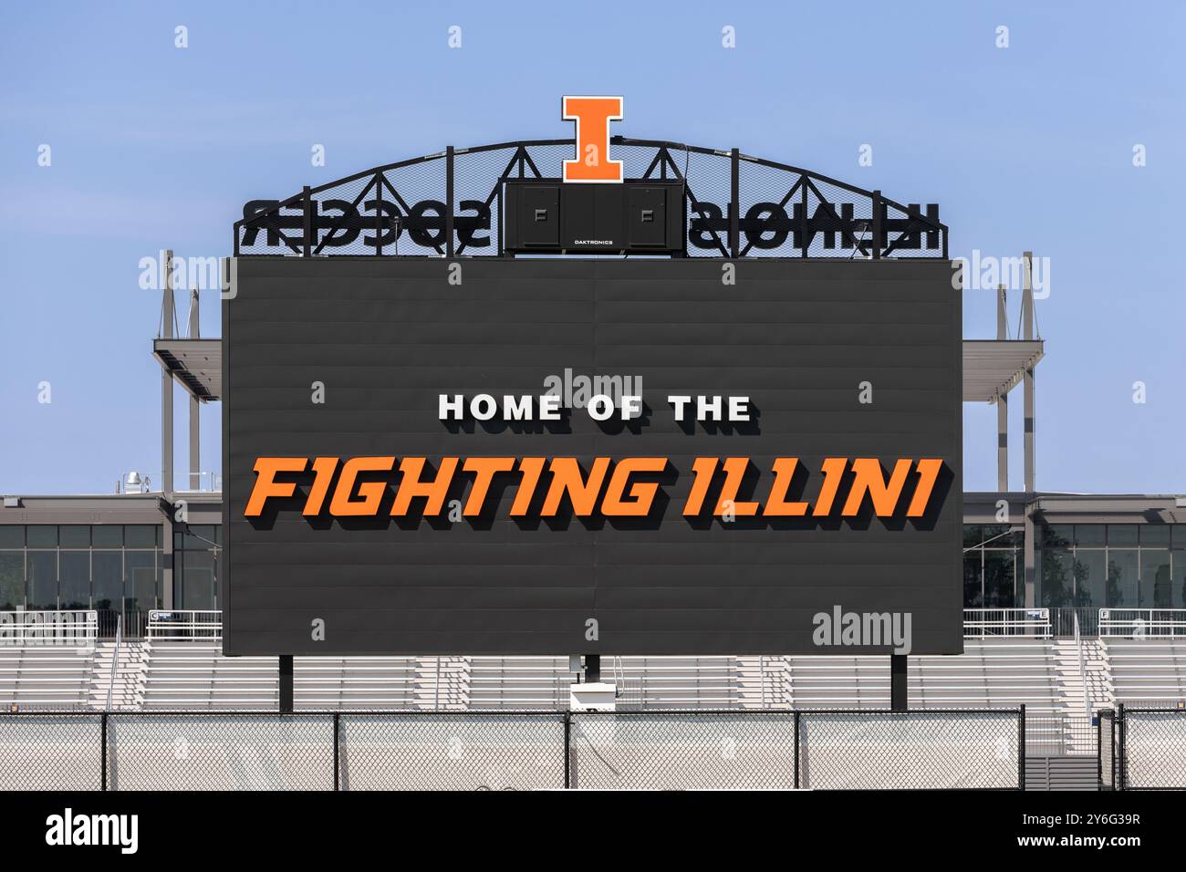 A "Home of the Fighting Illini" sign at the University of Illinois at ...