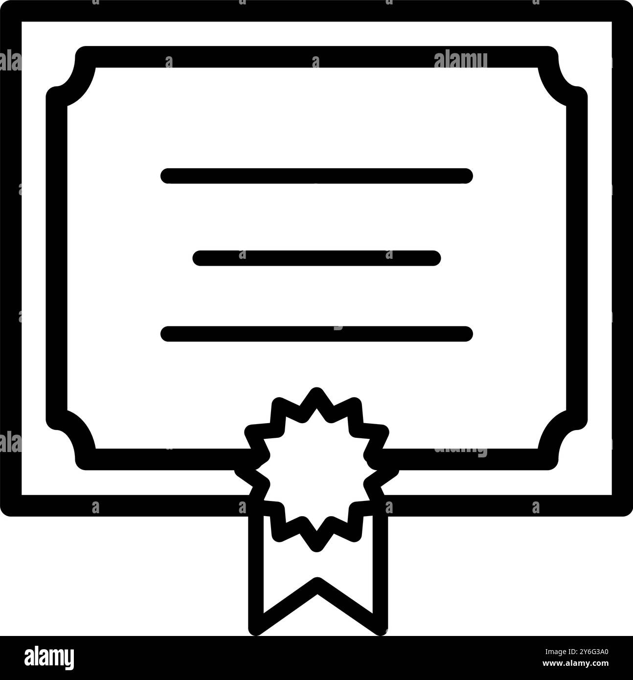 diploma, certificate of completion - vector icon Stock Vector Image ...