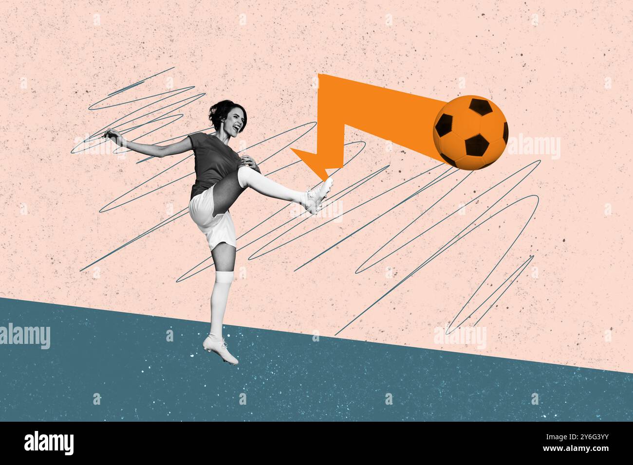 Composite trend artwork sketch image photo collage of sportive advert ...