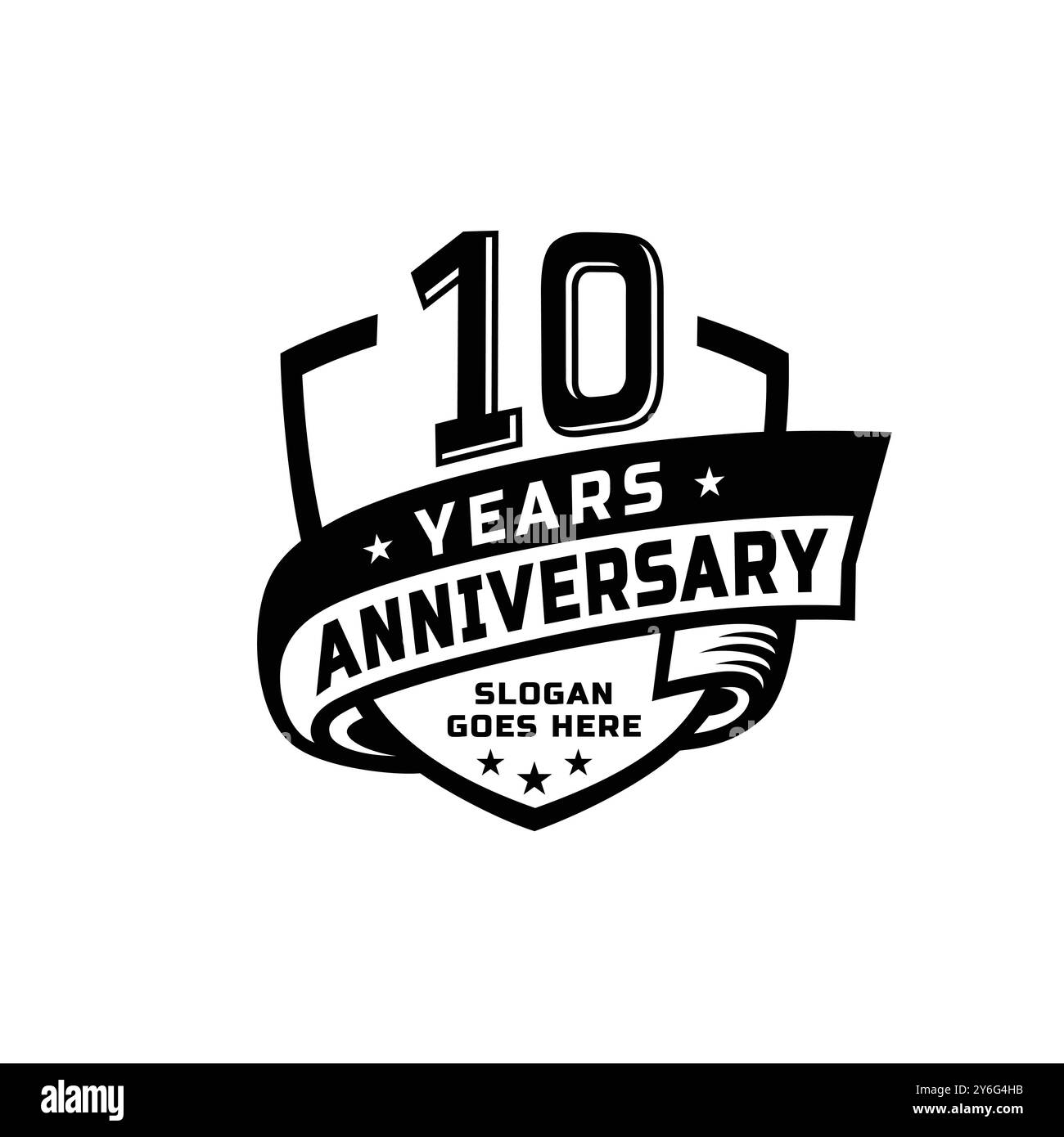 10 years anniversary celebration design template. 10th anniversary logo. Vector and illustration ...