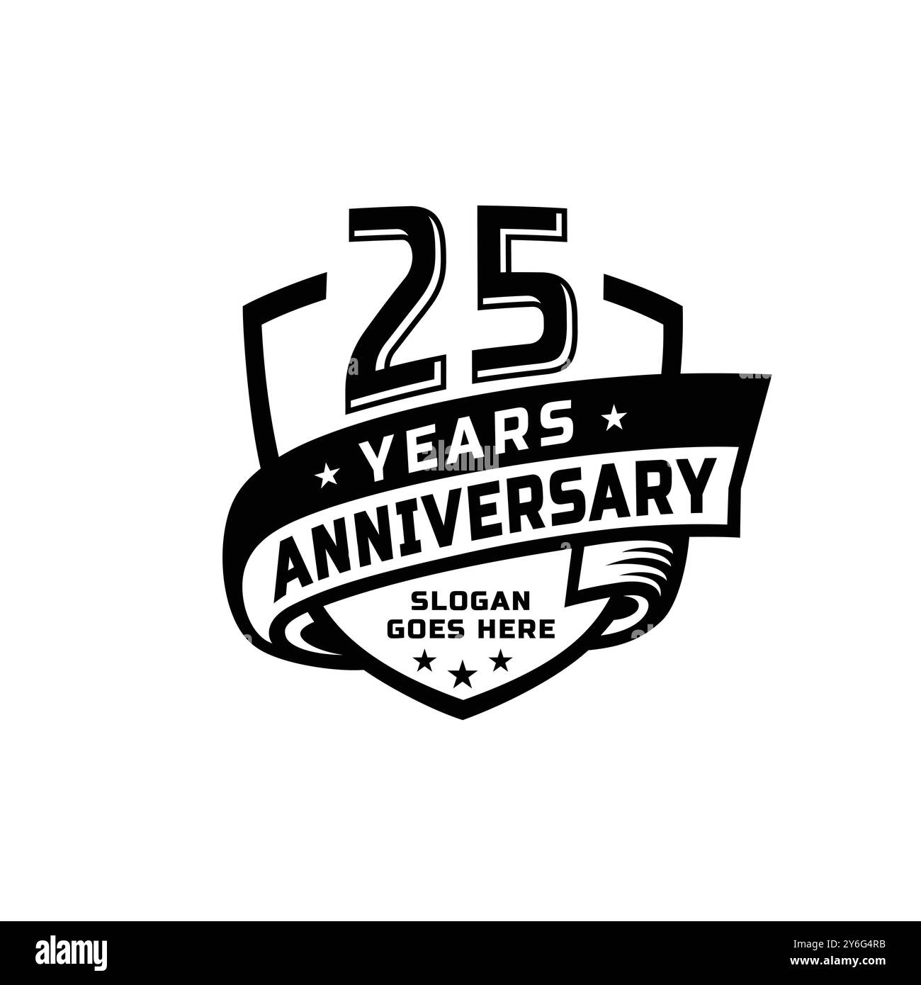 25 years anniversary celebration design template. 25th anniversary logo ...