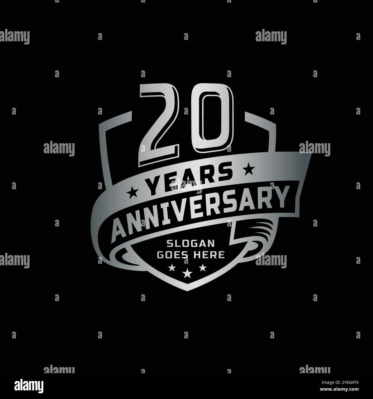 20 years anniversary celebration design template. 20th anniversary logo ...