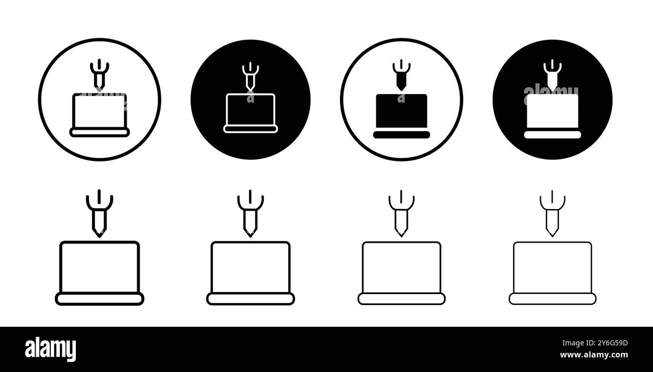 Ddos icon set in thin line outline style and linear vector sign Stock Vector Image & Art - Alamy