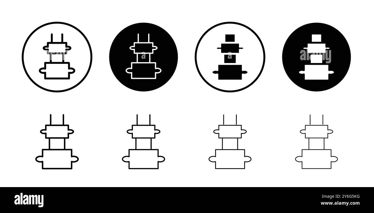 Hernia icon set in thin line outline style and linear vector sign Stock ...