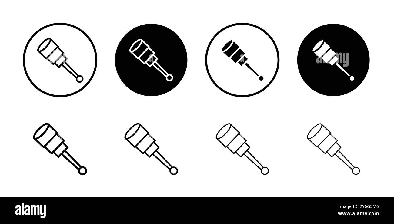 binoculars icon set in thin line outline style and linear vector sign Stock Vector Image & Art ...