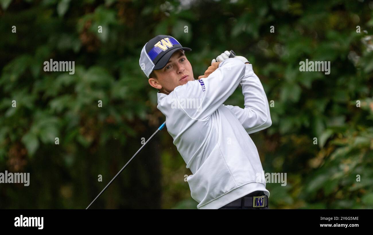 Washington's Drew Warford is pictured during an NCAA golf tournament on ...