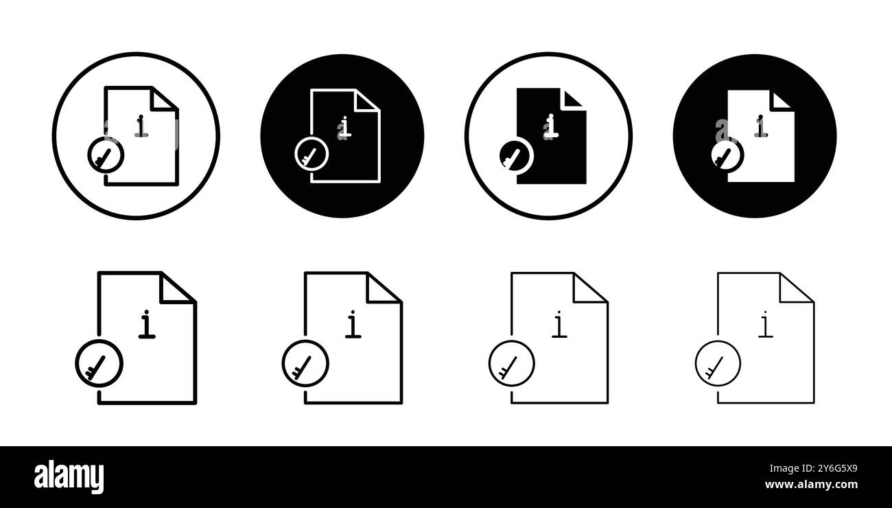 key information icon set in thin line outline style and linear vector sign Stock Vector Image ...