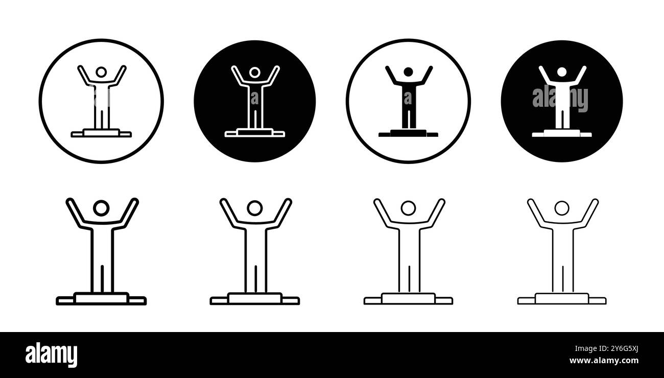Victory icon set in thin line outline style and linear vector sign ...
