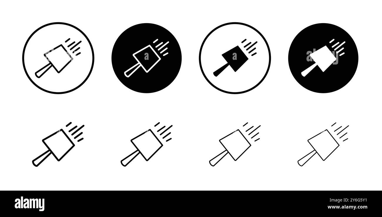 Plastering process icon set in thin line outline style and linear vector sign Stock Vector Image ...