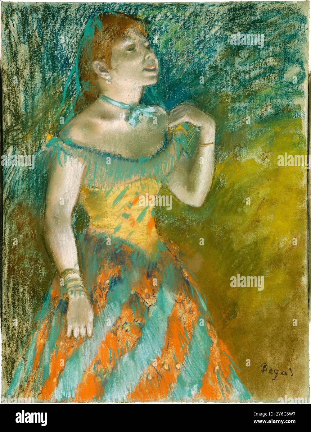The Singer in Green. Edgar Degas. ca. 1884 Stock Photo - Alamy