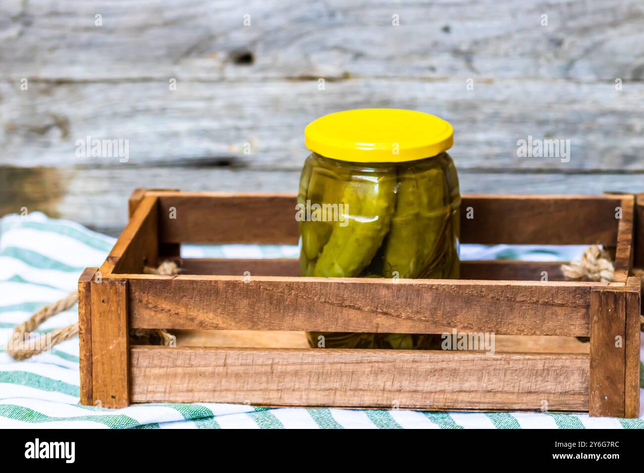 Canned cucumber in vinegar. Pickled cucumber Stock Photo - Alamy