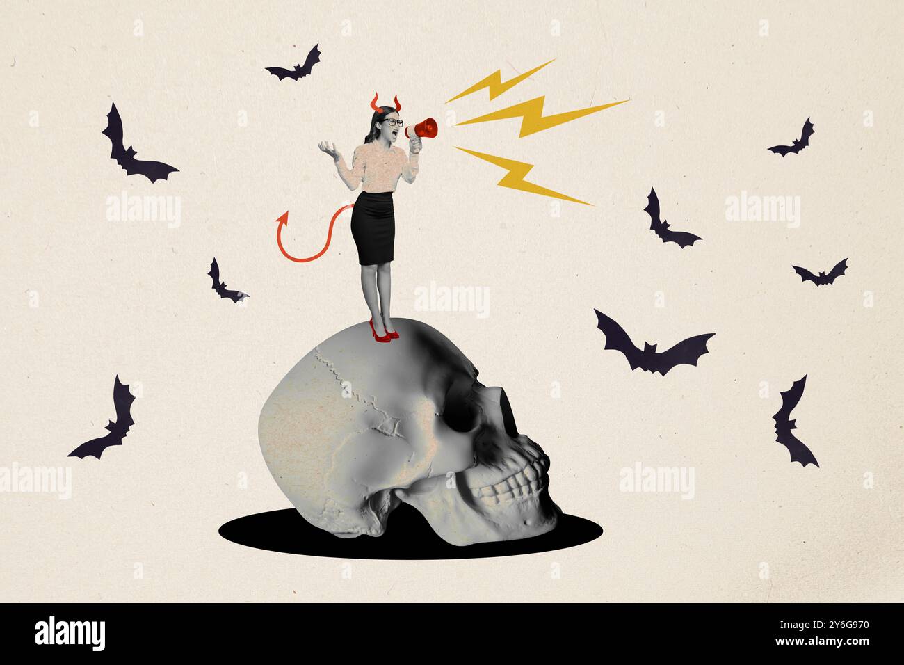 Composite trend artwork sketch image collage of autumn season Halloween ...