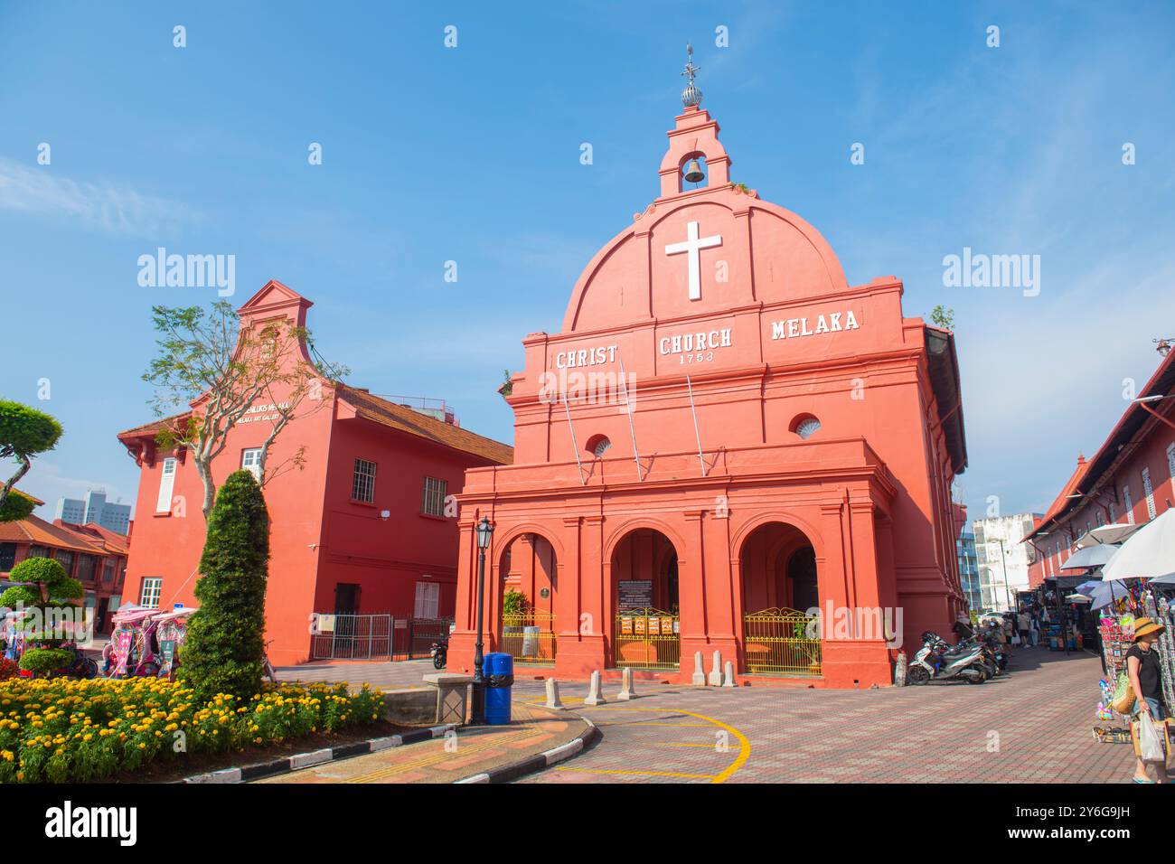 Christ Church Melaka on Jalan Gereja Street at Dutch Square in city ...