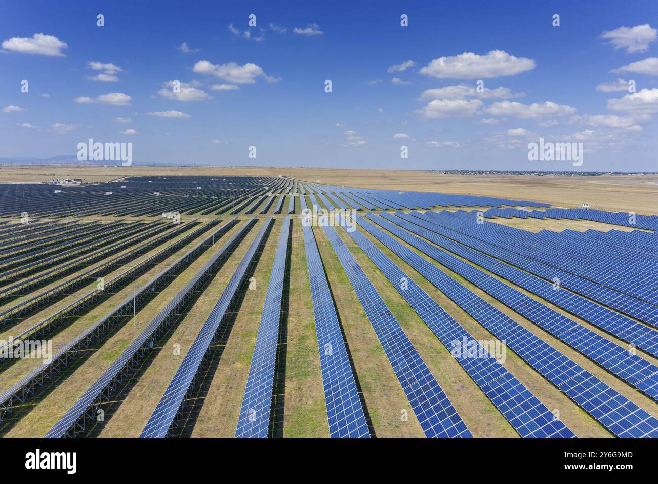 Aerial view of many panels of solar cells Stock Photo - Alamy