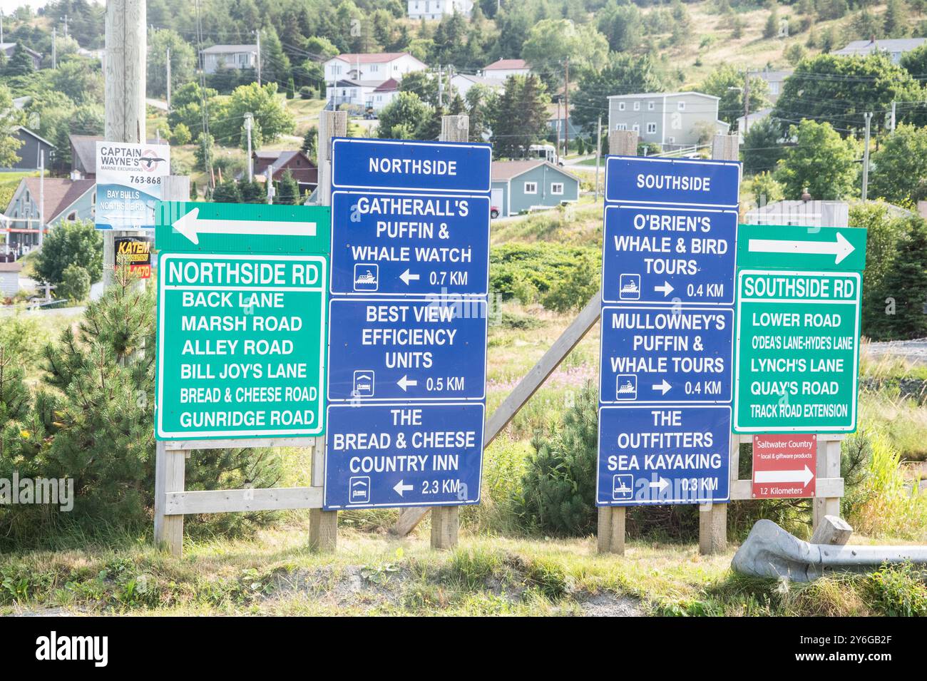 Directional signs at the junction of Northside and Southside Roads in ...