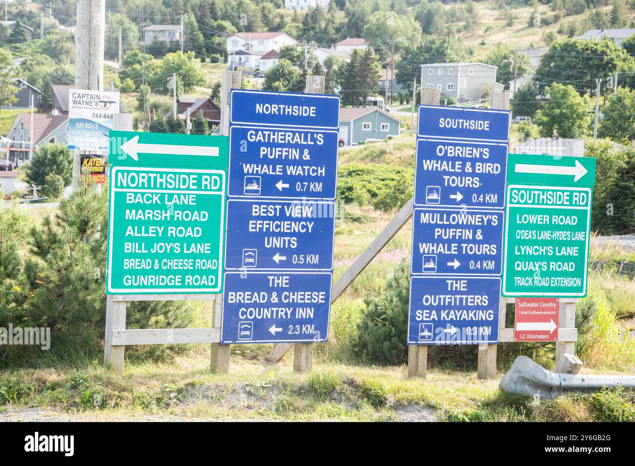 Directional signs at the junction of Northside and Southside Roads in ...