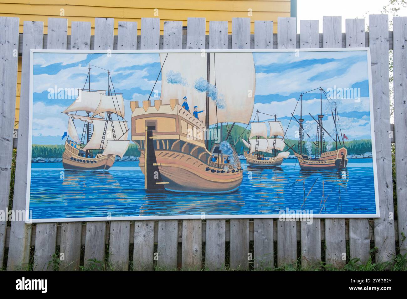 Early explorers aboard ships mural at the Forgotten Corner on Southside ...